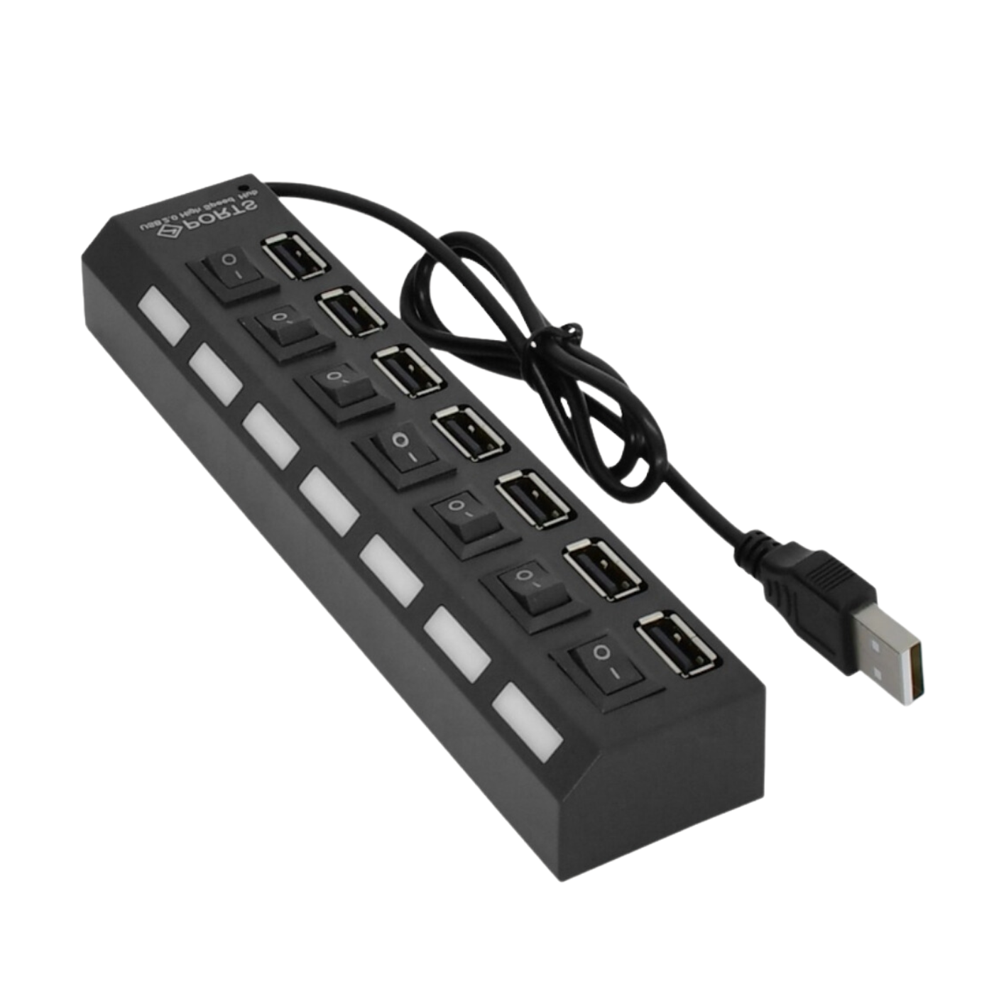 Hub USB 2.0 x 7 Puertos con Switch sep%% Cyan