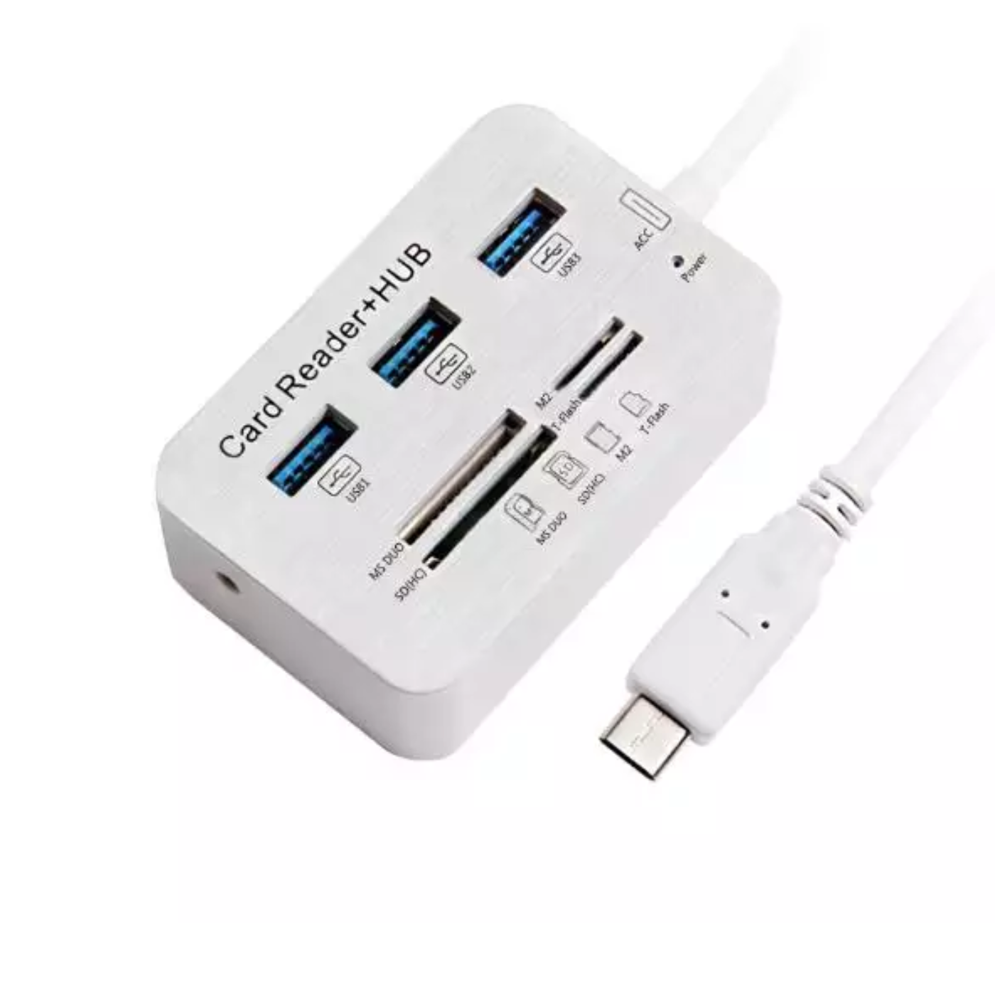 Hub Tipo C a USB 3.0(x3)+M2+SD+TF+MS Duo – 7en1 sep%% Cyan