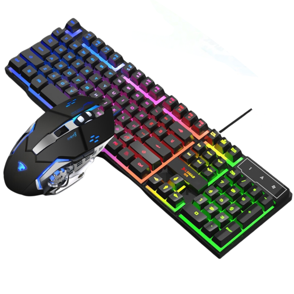 Kit Gamer Teclado + Mouse RGB LED Sama GX50 sep%% Cyan