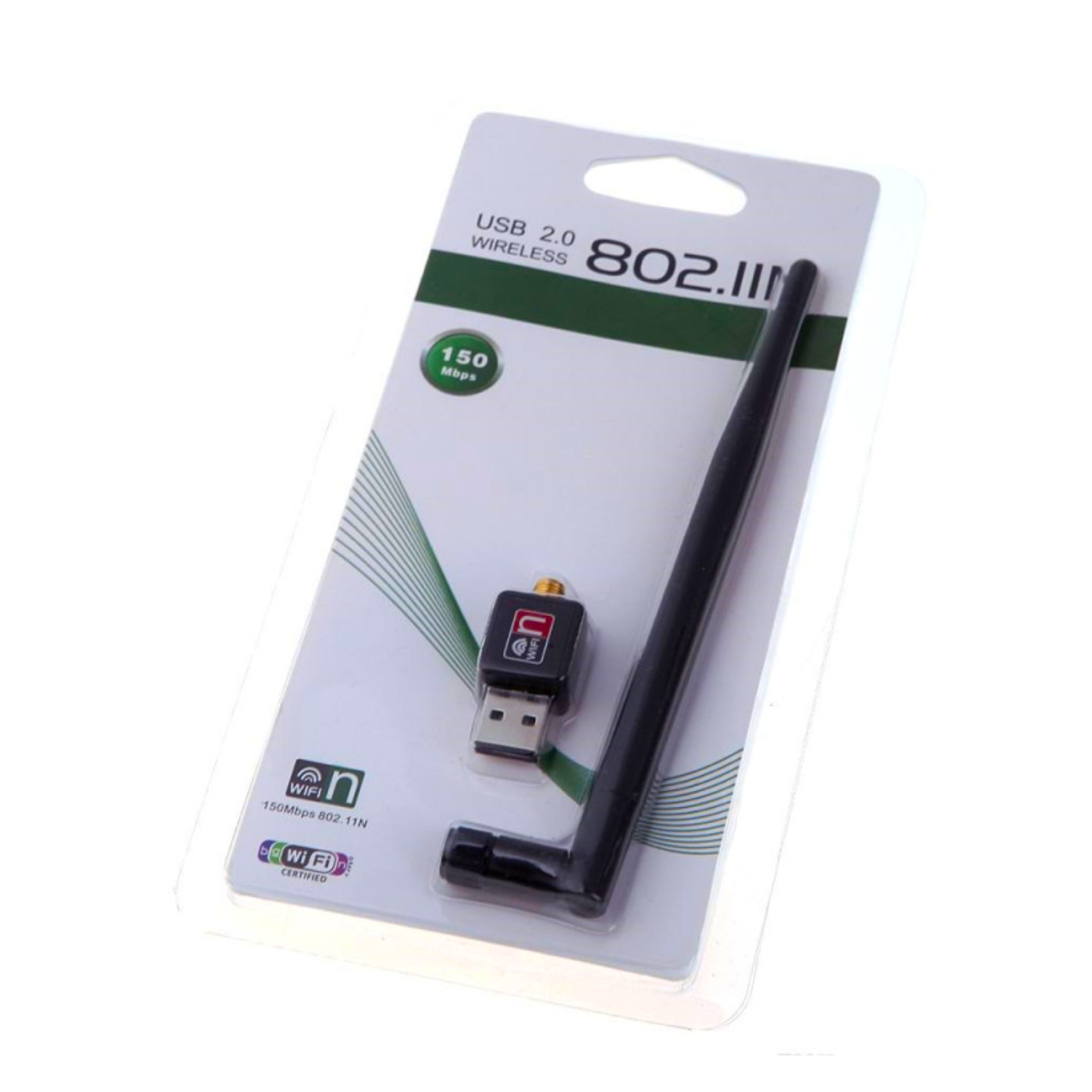 Receptor Wifi USB con Antena 150Mbps 2.4GHz sep%% Cyan