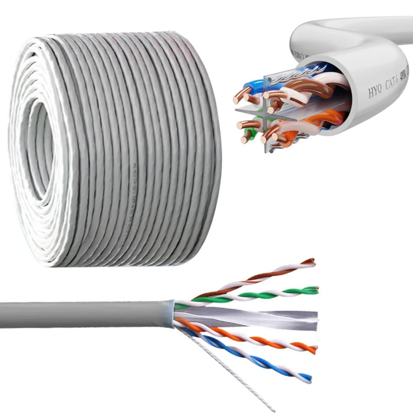 Rollo cable Ethernet UTP CAT6 – 305 metros sep%% Cyan